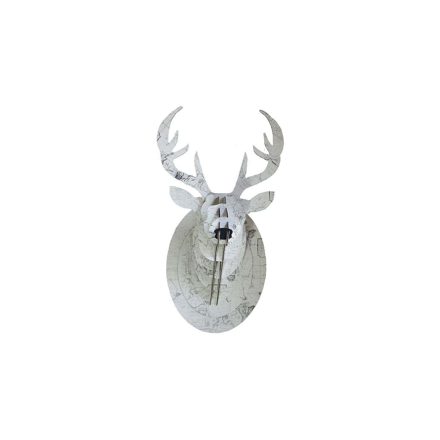 TROPHEE CERF MAP IMPRIME CARTES ANCIENNES - 32x42cm